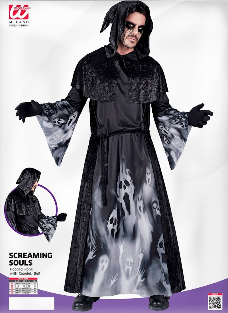Kostüm Screaming Souls schwarz Grösse S - Fortura
