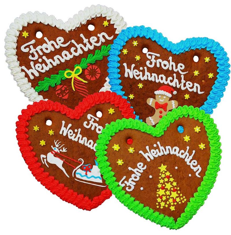 Cœur en pain d'épices 220 g Noël 4 motifs - TemplateKit 2.5